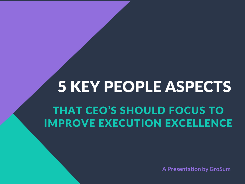 5 Key People Aspects that CEO's should focus to improve execution